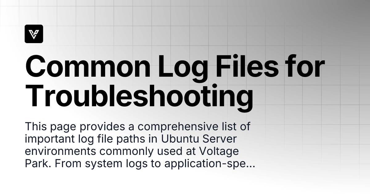Common Log Files for Troubleshooting | Voltage Park